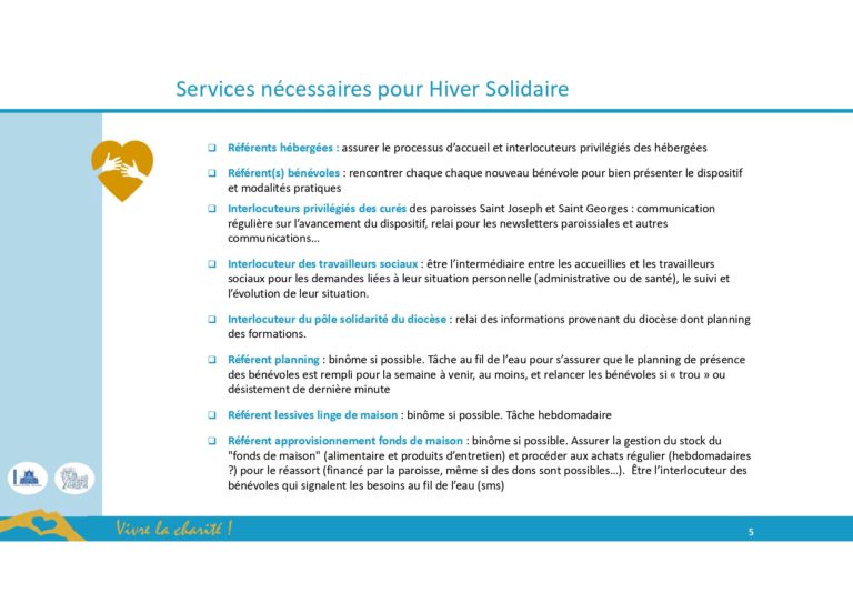 Hiver solidaire – Paroisse Saint-Georges de La Villette